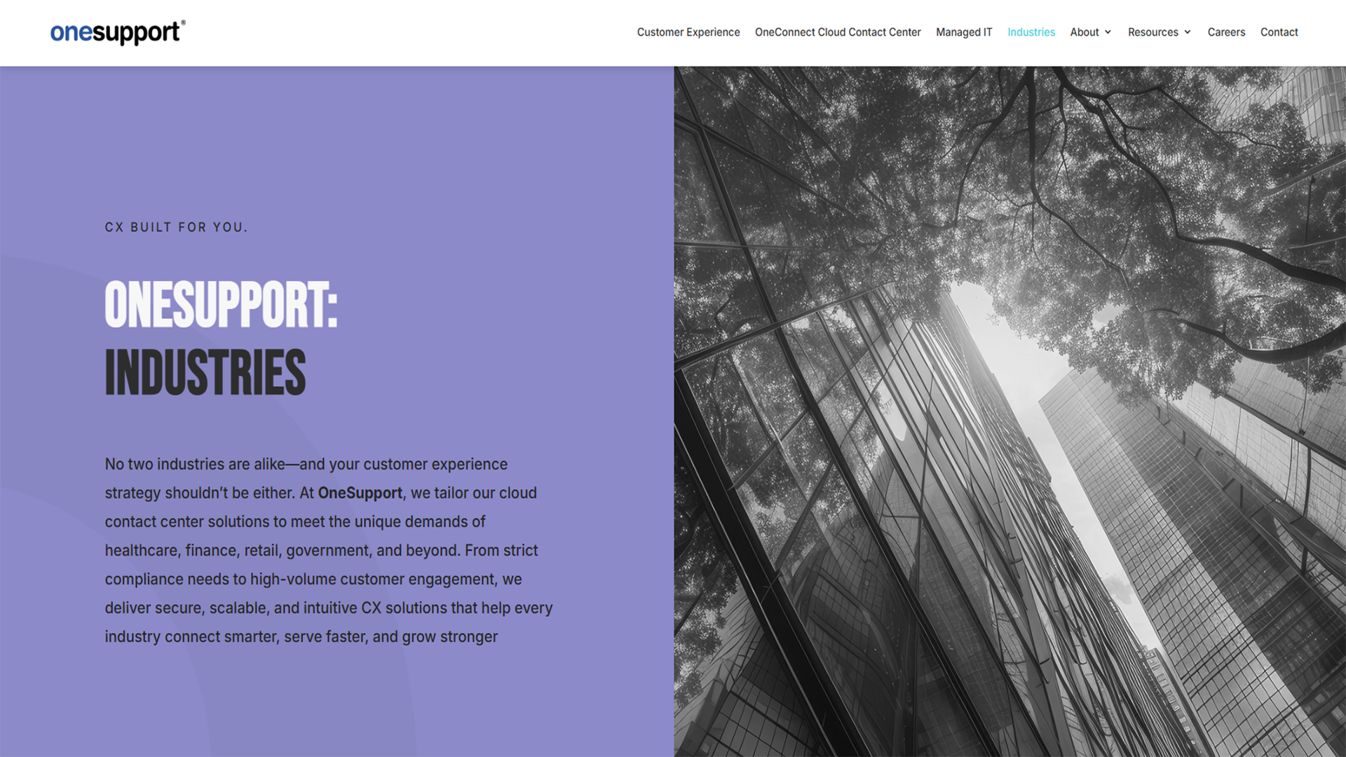 OneSupport | CX, IT & Cloud That Work Together - Industries - OneSupport, Inc.